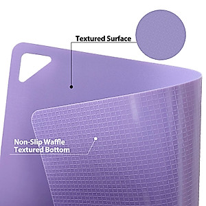 Plastic Cutting Boards for Kitchen, WK Flexible Cutting Board Set of 10, Non Slip Cutting Mats with Hole, BPA Free, Dishwasher Safe, Multi Size