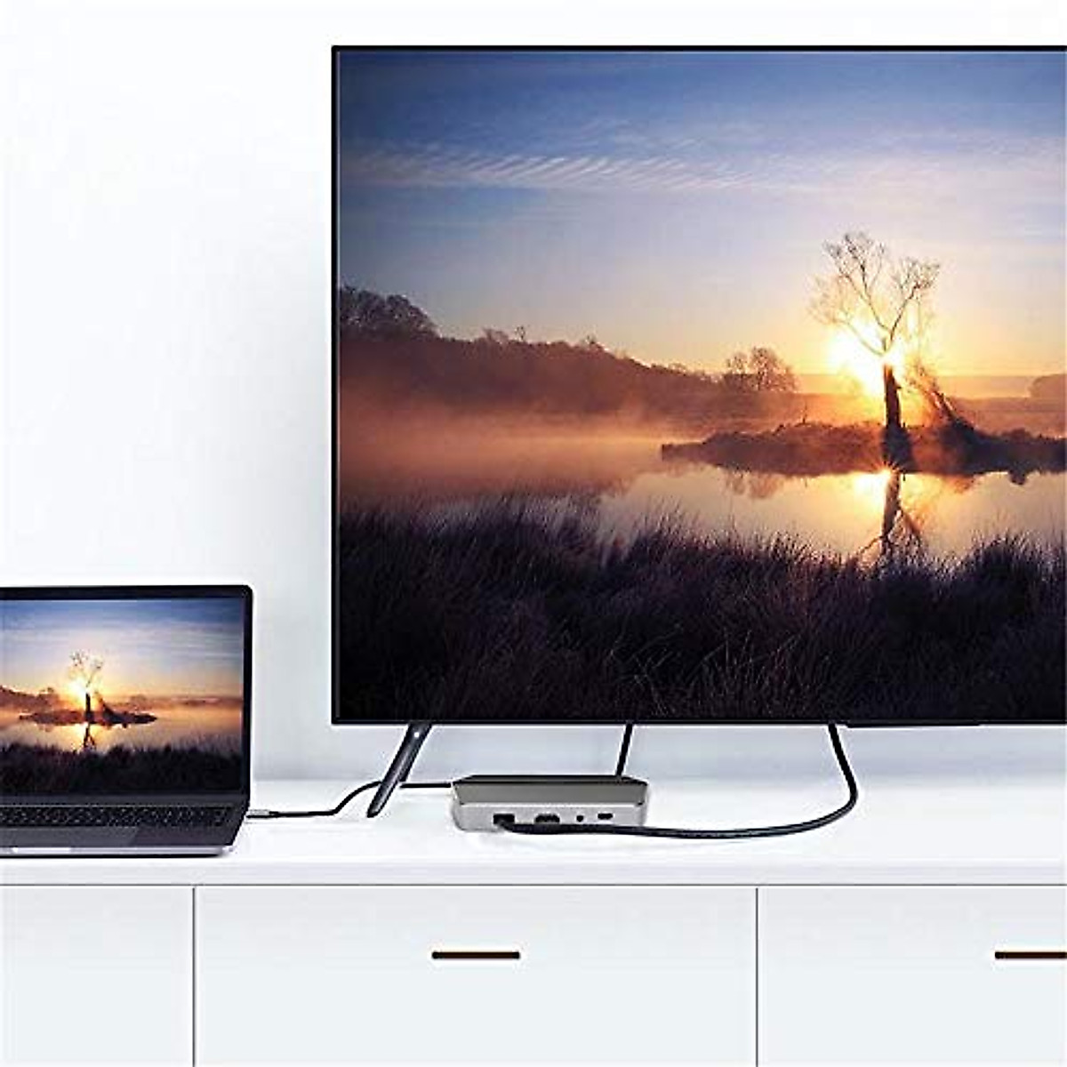 ZPLJ High-Speed 9 in 1 USB 3.0 Hub with Ethernet Port 4K HDMI 3 USB 3.0 and PD Charging 3.5mm Audio Support SD TF Card Reader Compatible for Flash Drive Laptops USB Hub Adapter Portable