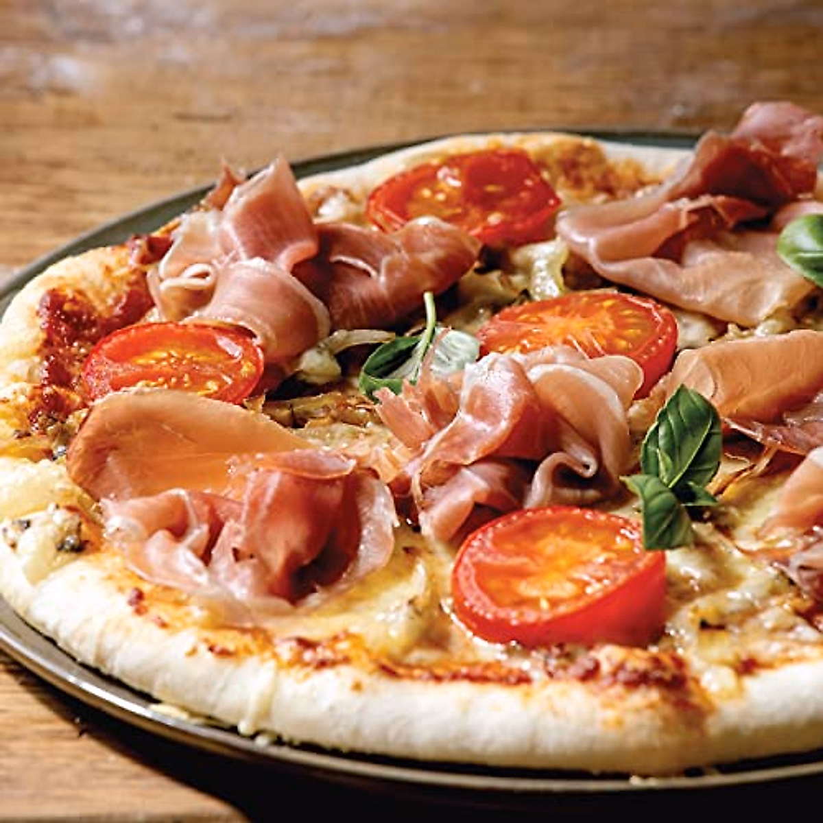 Baker's Secret Pizza Pan for Oven, 14.5" Nonstick Carbon Steel Pizza Crisper Baking Pan, Nonstick Food-Grade Coating For Easy Release Oven Baking