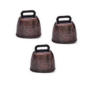 3Pcs Cattle Farm Animal Copper Super Loud Bronze Bell Cow Horse Sheep Grazing Copper Bells Metal Pet Bells Bronze Bell (Red Copper)