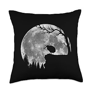 Kiwi Bird Moon Silhouette Funny Lazy Halloween Costume Throw Pillow
