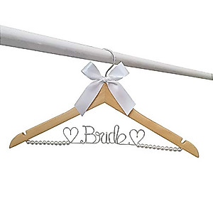 The Bride Hangers The Wedding Dress Hanging Bride's Wedding Gift (Wood Silver Thread with Pearl)