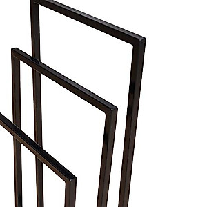 3 Tiers Metal Towel Rack Modern Freestanding Black Towel Holder for Bathroom Accessories Organizer(Black)