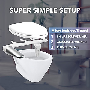 BLAUX Cleanse Bidet Attachment - Non Electric Bidet Attachment for Toilet | Adjustable Bathroom Bidet with 4 Pressure Options | Front and Rear Toilet Bidet Attachment | ABS Plastic Toilet Washer