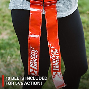 Rukket Flag Football Set, Glow In The Dark Capture The Flag Footballs, Belts, Cones & Toys, 10 Player Kids & Youth Nighttime Outdoor Game