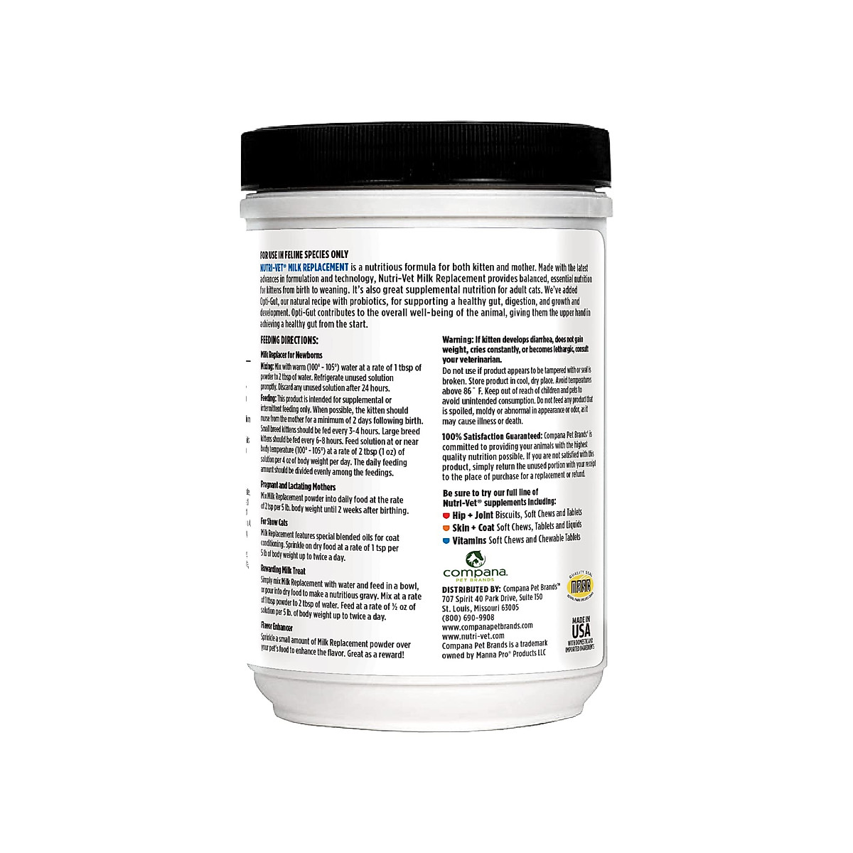 Nutri-Vet Milk Replacement For Puppies - Healthy Gut Support with Probiotics - Essential Nutrients - Veterinarian Formulated - 12 Ounces