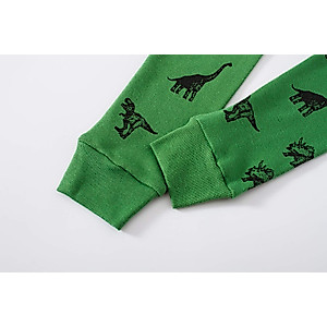 Dolphin&Fish Boys Pajamas 100% Cotton Kids Pjs Toddler Pjs Set Dinosaur Clothes Style-830 Size 6 Dark Blue