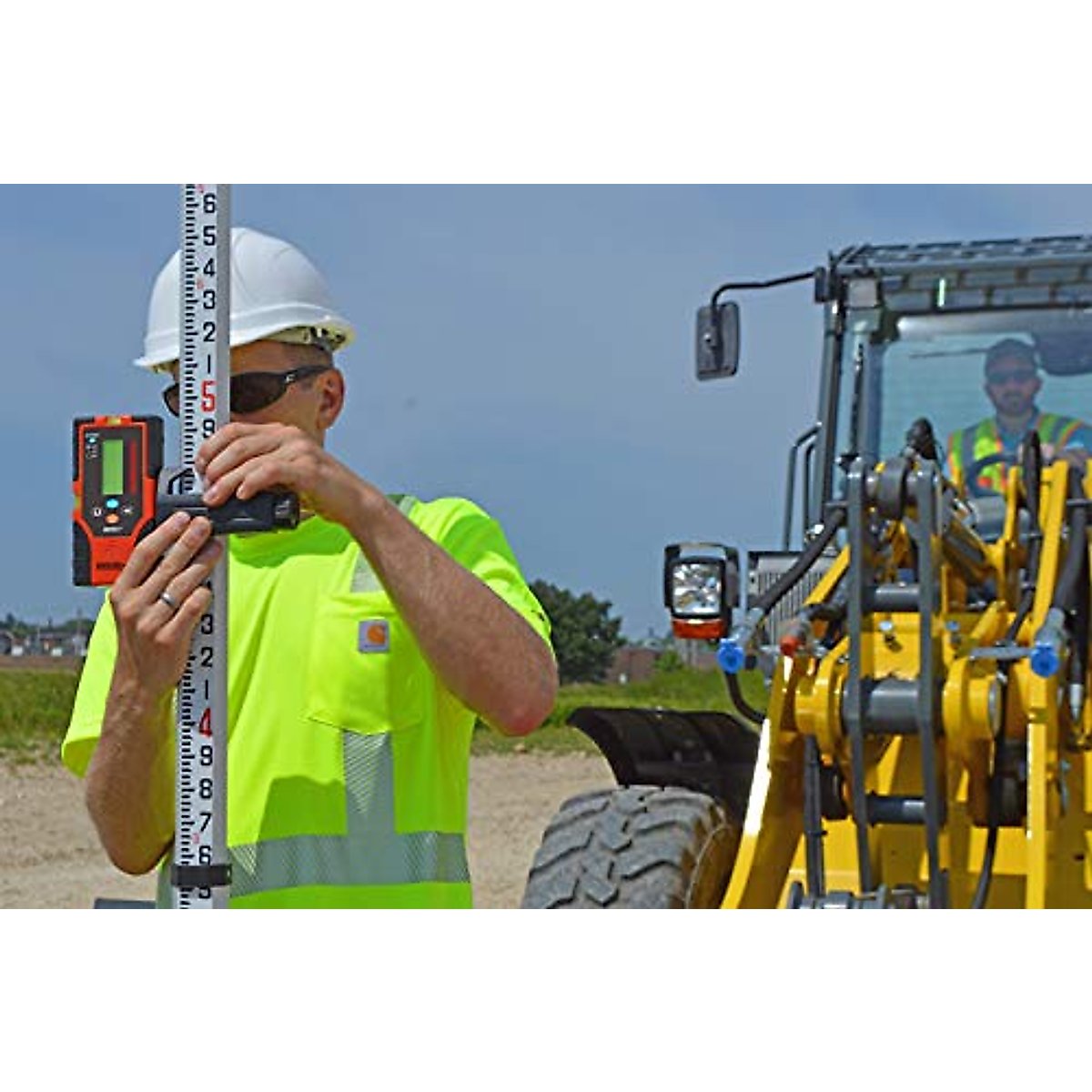 Johnson Level & Tool 40-6715 Two-Sided Laser Detector w/Clamp for Red Beam Rotating Lasers, Red Beam, 1 Laser Detector,Orange