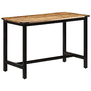 ULUYYUC Dining Table 43.3"x23.6"x29.9" Solid Wood Mango,Multifunctional Party Table Kitchen Tables Living Room Furniture Outdoor Table for Living Room, Kitchen, Backyard, Wedding