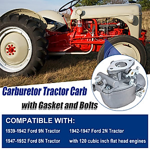 Nakuuly 8N9510C Marvel Schebler Carburetor for Ford Tractor with Gasket and Bolts Compatible with Ford Tractor 2N 8N 9N 1939-1952 Heavy Duty Replaces # TSX33 TSX-241B TSX241B 9N9510A