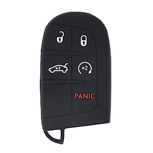 LemSa 2Pcs Keyless Entry Remote Car Smart Key Fob Cover Case Shell for Jeep Grand Cherokee,fit for Dodge Challenger Charger Dart Durango Journey,fit for Chrysler 300, Black Pink