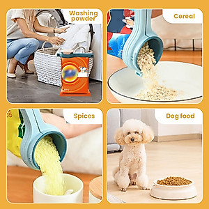 Seal and Pour Bag Clip with Pour Spout & Lid 2025 New Food Bag Clips with Pour Spout, Wide Mouth Food Storage Sealing Clips, Snack Clips that Pour, Bag Pouring Clip with Pour Spout (Style1)