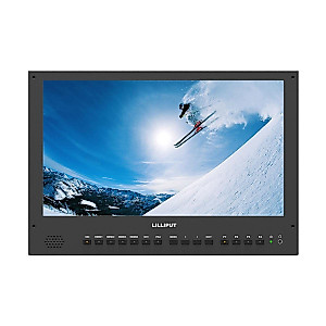 LILLIPUT BM150-4KS 15.6" 6U Carry-on/Rackable V Mount 3840x2160 4x4K HDMI 3G-SDI in&Out Broadcast LED Director Monitor with HDR, 3D-LUT, Color Space & Peaking Functions (with V Mount)