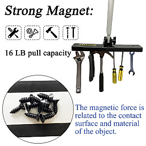 AOAUTO Magnet Sweeper Heavy Duty Telescoping Magnet Pickup Tool,16LB Pull Strong Magnetic Nail Sweeper with 28" to 45" Retractable Bar,Pickup Nails,Screws,Yard Magnet,Metal Parts