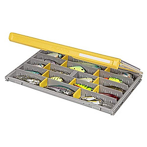 Plano Edge 3700 Premium Thin Tackle Utility Box, Clear and Yellow, Waterproof and Rust-Resistant Bait and Tackle Box Storage Organization