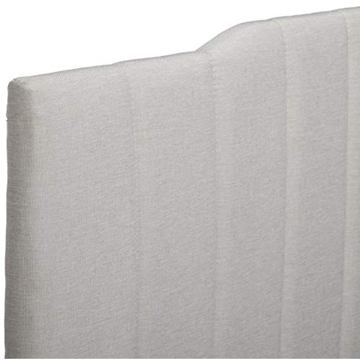 Zinus Satish Upholstered Channel Stitched Headboard in Light Grey, Full