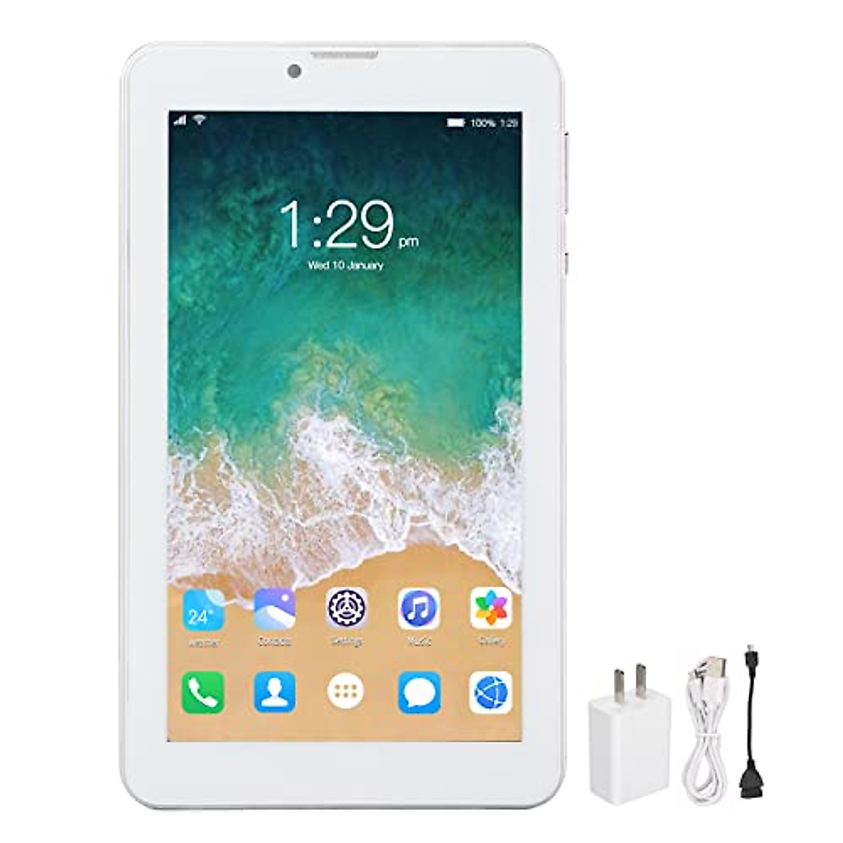 7 Inch Tablet, Toddler Tablet 32GB Octa Core 1280x800IPS 3500mAh Battery Stylish Design S Plug 100‑240V (US Plug)