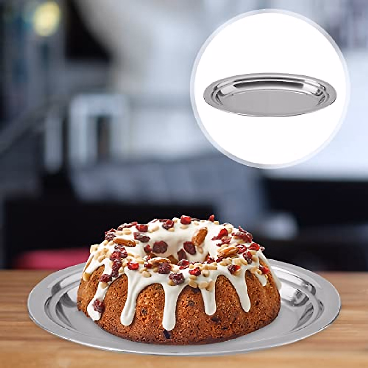 FRCOLOR Stainless Steel Oval Platter 26CM Fish Plate Appetizer Dish Snack Plate Kids Carvery Plate Serving Tray for Steaming Fish Dessert Meat Sushi Silver