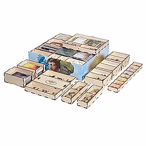 The Broken Token Game Organizer Compatible with Spirit Island - Wooden Game Organizing Box with Multiple Trays