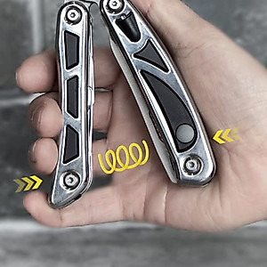 T TOVIA 12 in 1 Multitool Pliers Folding Knife Multi Cable Wire Cutter Stripper Camping Hunting Multitool with Carabiner