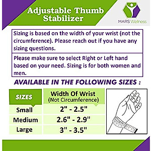 MARS WELLNESS CMC Joint Thumb Arthritis Brace - Restriction Thumb Support Brace Stabilizing Splint for Osteoarthritis and arthritis thumb splint - Medium - Right Hand