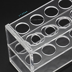 Incontesta Acrylic Test Tube Holder Rack, 2x6 Wells 12 Sockets for 50ML Test Tubes, Clear Acrylic Lab Stand Rack
