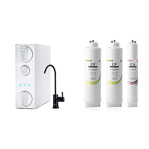 iSpring RO500AK-ORB Tankless RO Reverse Osmosis Water Filtration System, 500 GPD Fast Flow, Oil Rubbed Faucet, 2:1 Pure to Drain Ratio, White & F3-RO500AK 1-Year Replacement Filter Pack