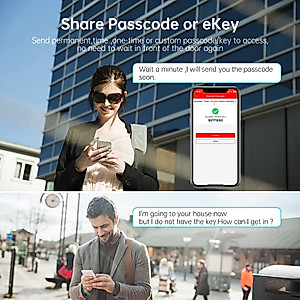 WiFi Smart Door Lock,Hornbill Keyless Entry Keypad Deadbolt with Gateway Remote Control Digital Front Door Lock Bluetooth Electronic Auto Lock Touchscreen Work with Alexa Code for Home Office Airbnb