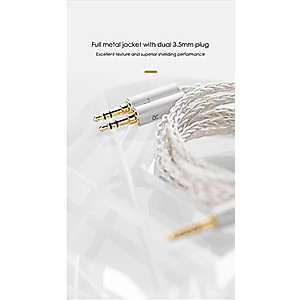 Moondrop LINE V/W 6N Single Crystal Copper Silver-Plated Litz Earphone Upgrade Cable IEMs (LINE W)
