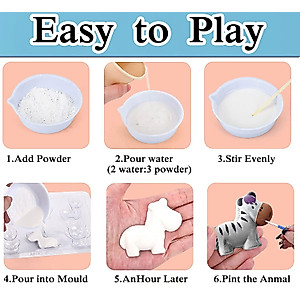 JEMESI Kids Arts and Crafts, DIY Dinosaur Scrawl Gypsum Art Kits for Kids 3-9, Creativity Cute Magnets Toys Gifts for 3 4 5 6 7 8 9 Year Old Boys Girls (Dinosaur)