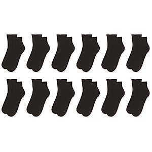 Hanes mens X-temp Cushioned Ankle Socks, 12-pair Pack Casual Sock, Black, 6 12 US