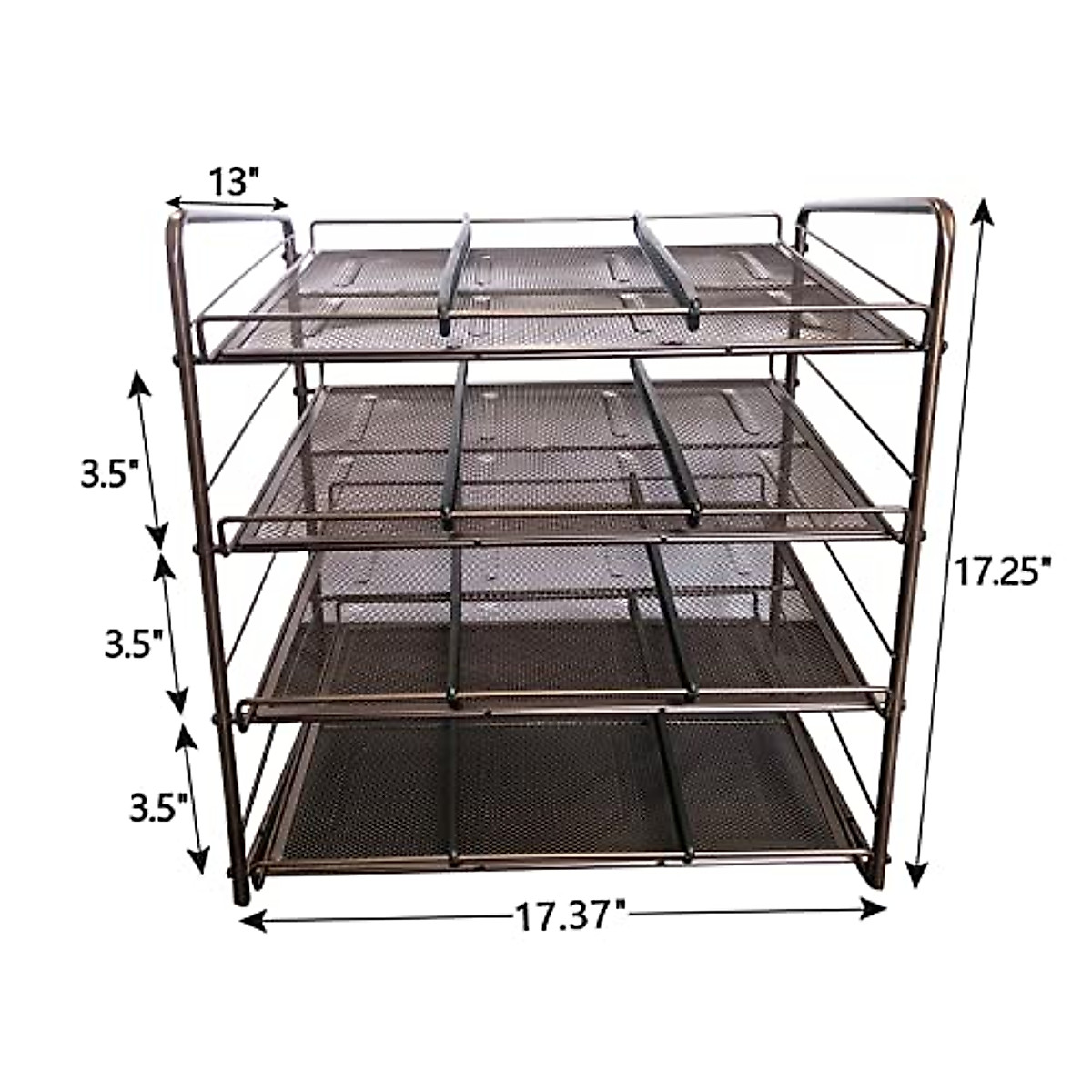NUNET 4 Tier Stackable Can Rack Organizer,for food storage,kitchen cabinets or countertops,Storage for 48 cans,Bronze