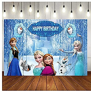 Frozen Birthday Party Supplies Photography Backdrop Girls Princess Birthday Party Table Decorations Banner Backgrounds Baby Shower Photos7x5ft