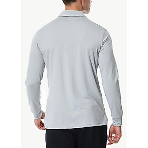 JWM Men's Long Sleeve Golf Polo Shirts - Athletic Casual Travel Performance Collar Shirts Lightweight Quick Dry UPF50