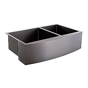 Vintage Tub & Bath Stainless Steel 33 Inch Double Bowl Apron Front Farmhouse Kitchen Sink