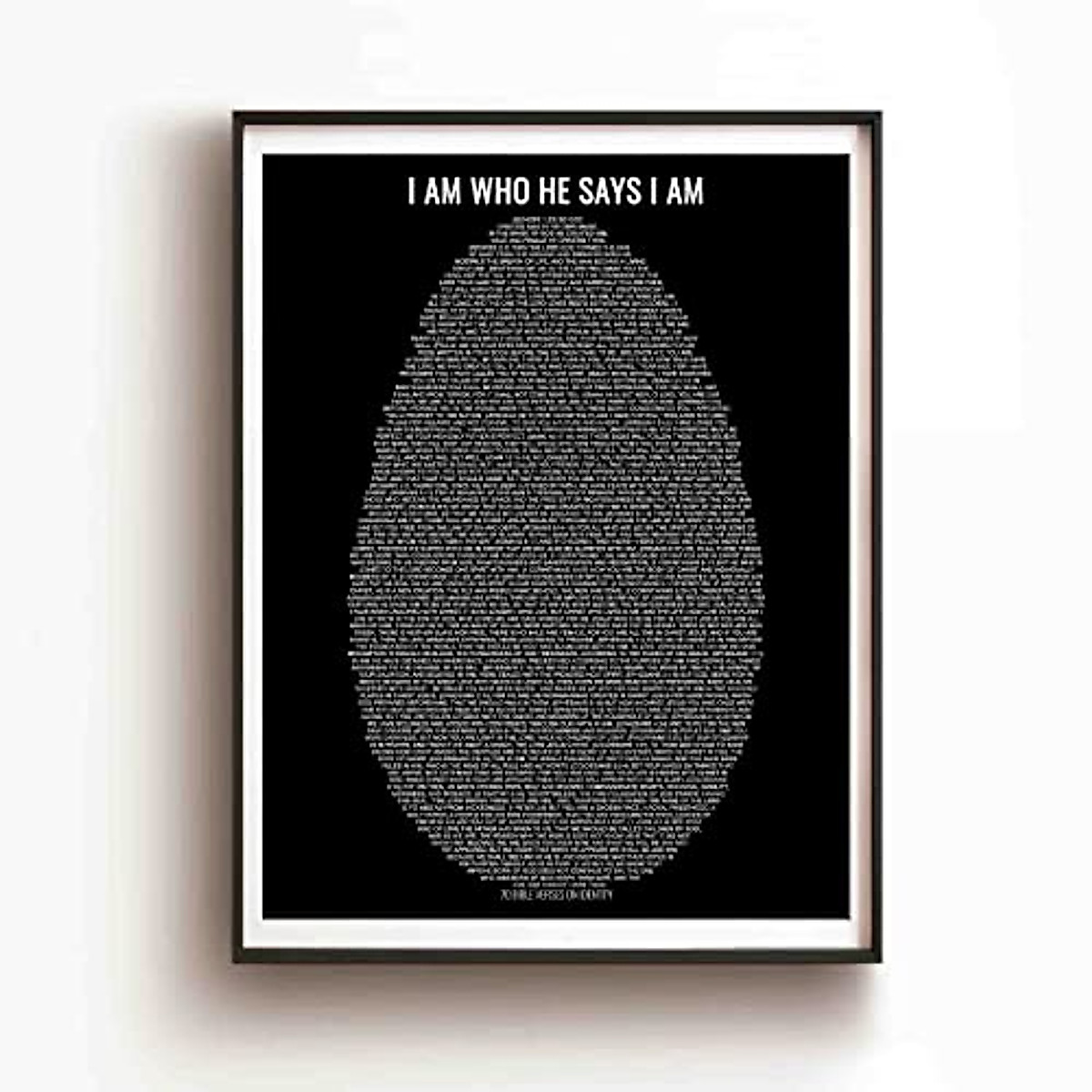 Fingerprint 70 Bible Verses on Identity by Project Made New, Jesus Painting, Thumbprint, Christian Art, lds art, Bible Art, Scripture Art Print Gods Thumbprint Fingerprint (White, 20x30)
