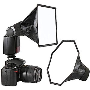 waka Flash Diffuser Light Softbox, [2 Pack] Speedlight Softbox Collapsible with Storage Pouch - 8" Octagon Softbox + 8"x6" for Canon, Yongnuo and Nikon Speedlight