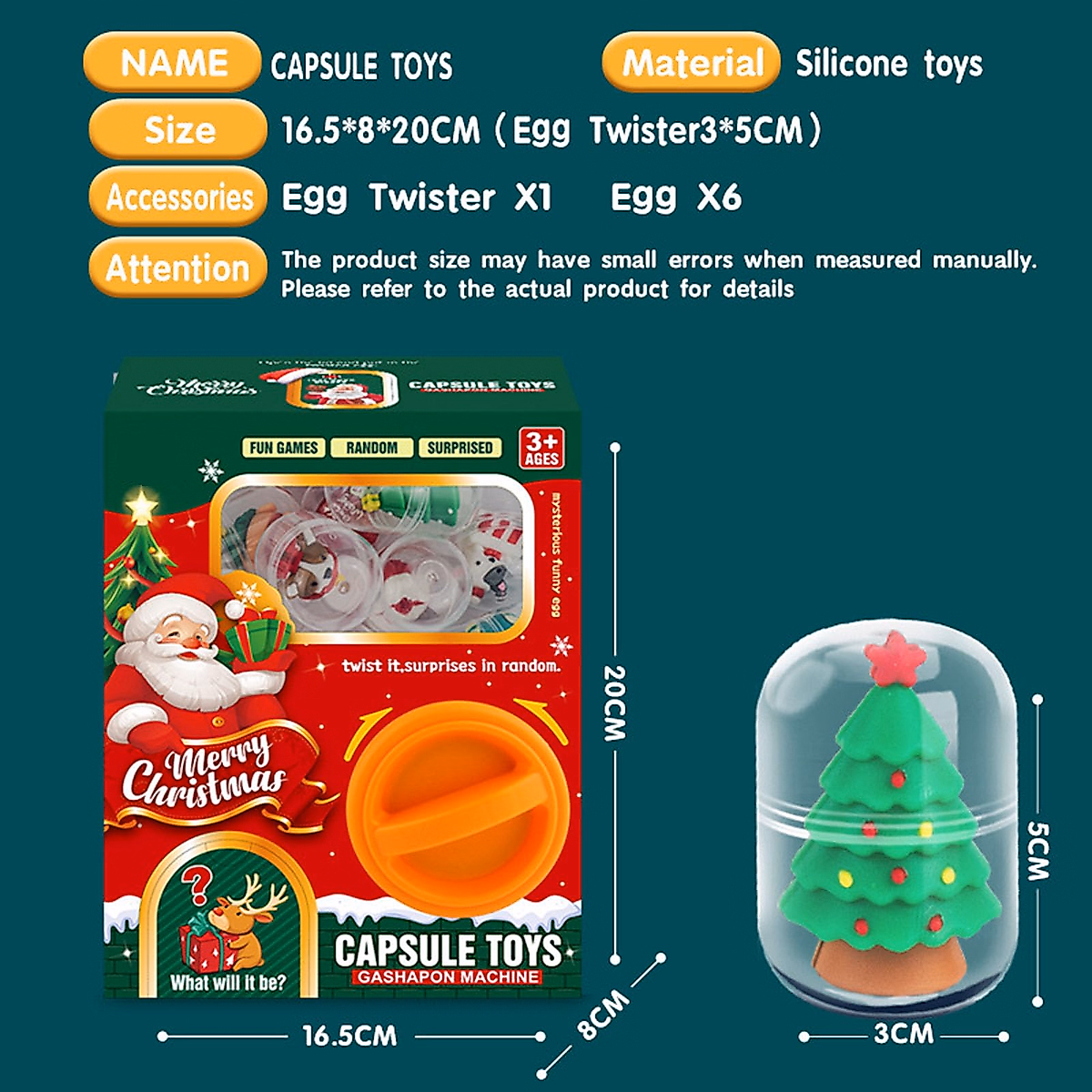 GBSELL Christmas Surprise Lucky Draw Machine Props, Interesting Gachapon Machine for Surprise, Festival Lucky Gacha Machine