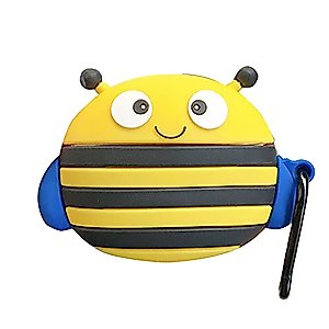 Silicone Case for Airpods Pro, Cute Cow Bees Protective Soft Rubber Cover Skin with Keychain for Kids Teens Girls Boys (Bee Case)