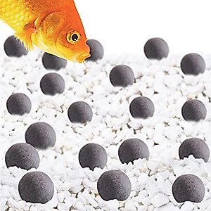 SunGrow Tourmaline Balls for Freshwater Aquarium Tank, 30 Water Purification Filter Media Rock Decoration, Betta Pellets Tropical Fish Food, Small Aquarium Decor, Fish Tank Accessories, 0.5-Inches