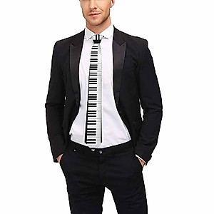 Yekiua Keyboard Ties Piano Keys Key Board Musical Instrument Men's Business Necktie For Husband Father Valentine's Day Father's Day Gift White Black