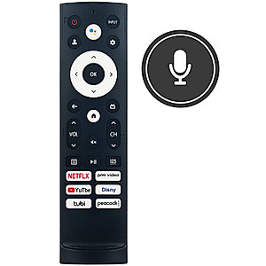ERF3M90H Replace Voice Remote Applicable for Hisense Android TV 55U75H 75U75H 55U8H 65U7H 65U8H 55U7H 65U75H 75U7H 85U7H 75U8H 43A6H 50A6H 55A6H 65A6H 75A6H 43A68H 43A65K 50A65K 55A65K 65A65K 75A65K