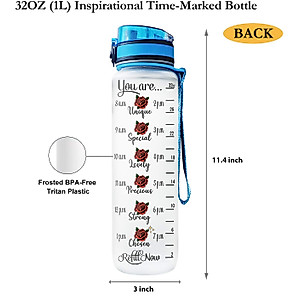 64HYDRO 32oz 1Liter Motivational Water Bottle with Time Marker & Removable Strainer Flip Top Leakproof Durable BPA Free Non-Toxic for Home Work Gym Fitness Sports - Beauty Once Upon A Time Rose