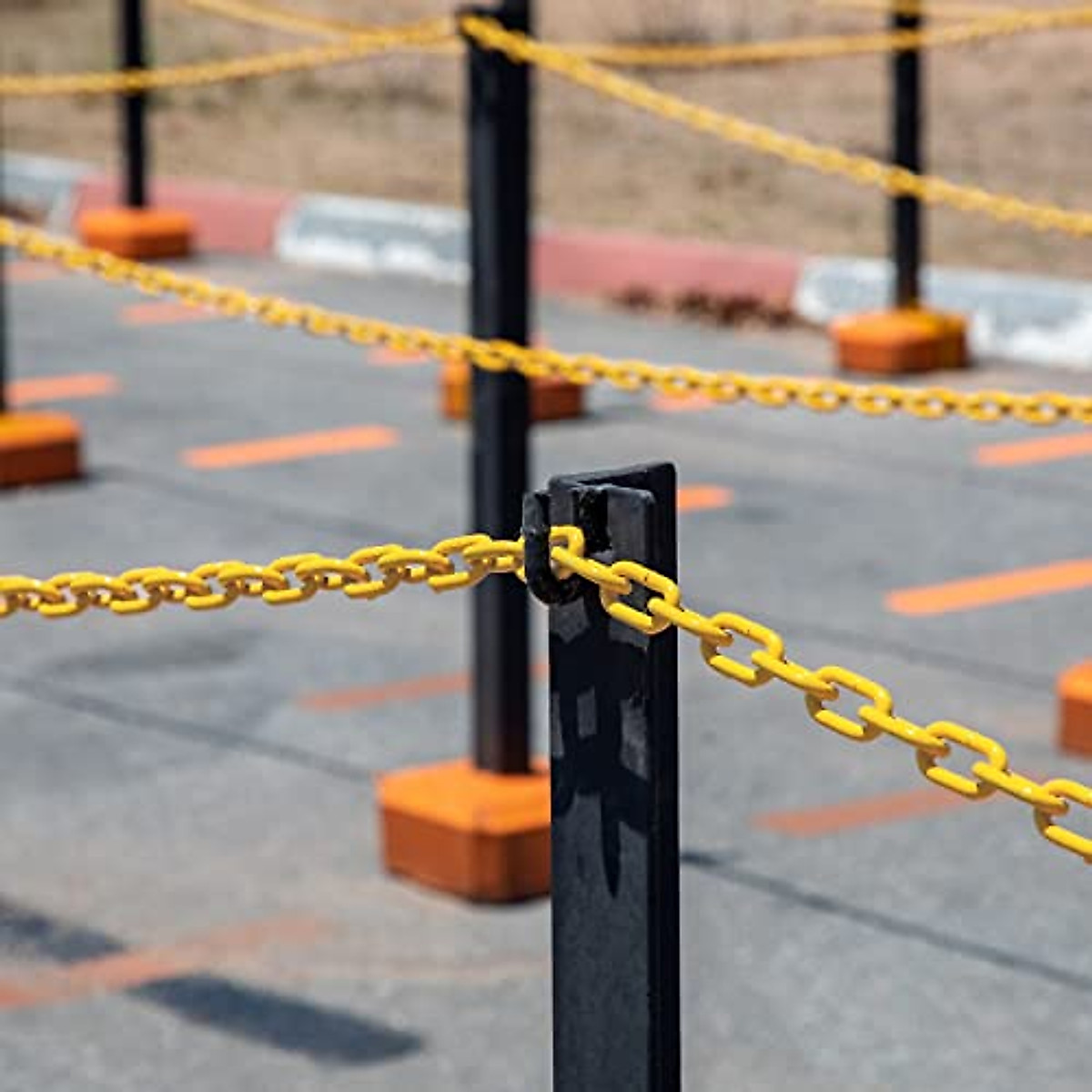 Stockroom Plus 100-Feet Plastic Chain Links - Privacy Safety Barrier for Fence, Gate, Privacy (1.5-Inch, Yellow)