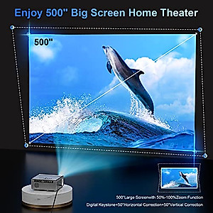 4k Projector with WiFi and Bluetooth.XINDA 980ANSI Movie Outdoor Projector 4K Support Full-Sealed Engine,Software Updated,Native 1080P,4D/4P Keystone,500" Display,Wireless Caste/HDMI/USB/TV Stick/PPT