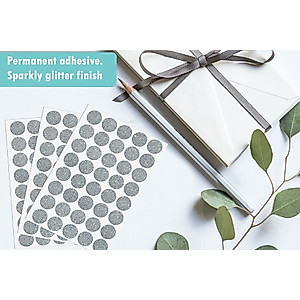 Royal Green Glitter Gold Circle Stickers 3/4 Diameter - Envelope Seals - 0.75 inch 19mm Rounds - 200 Pack