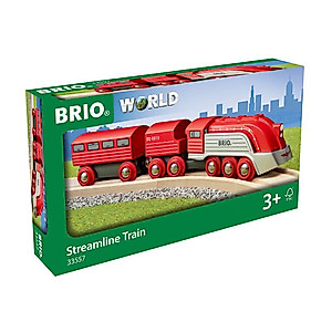 BRIO World 33557 - Streamline Train Set | 3-Piece Wooden Toy Set | Designed for Speed | Fine Craftsmanship | Great for Kids Ages 3 and Up