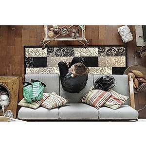 Gloria Non-Slip Rubber Back Kitchen Rug Set 2 Pieces Carpet Runner and Mat Set - 20"X30" & 20"X59" (Modern, 2702)