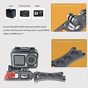 NICEYRIG Aluminum Backpack Strap Mount for GoPro Hero 11/10/9/8/7, DJI OSMO Action 3 [Upgraded Version] with 3mm - 10mm Wide Range Clamp Applicable for Padded Backpack, Bag, Tool Belt