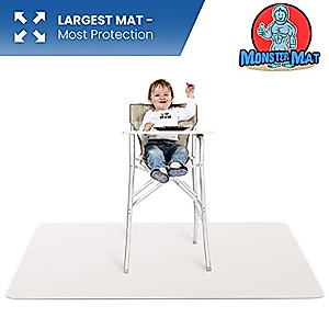 Super Jumbo Splat Mat – 60” x 60” Extra Large Waterproof and Washable Protective Mess Mat for Floors and Tables During Arts Crafts Painting Playtime and Mess Play (Grey, Jumbo- 5ft x 5ft (60" x 60"))